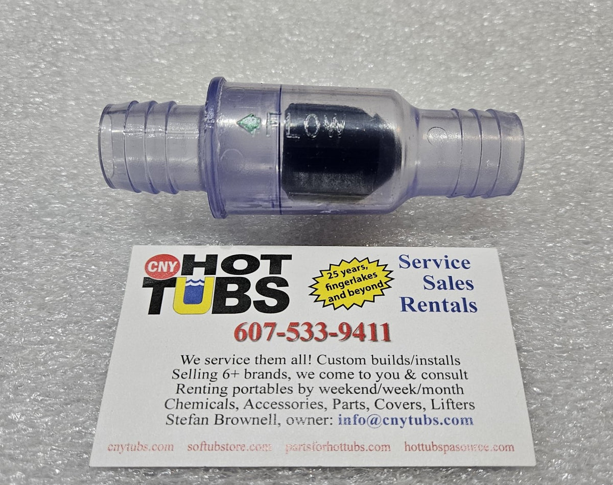 3/4 Inch check valve, clear barbed – Hot Tub Spa Source
