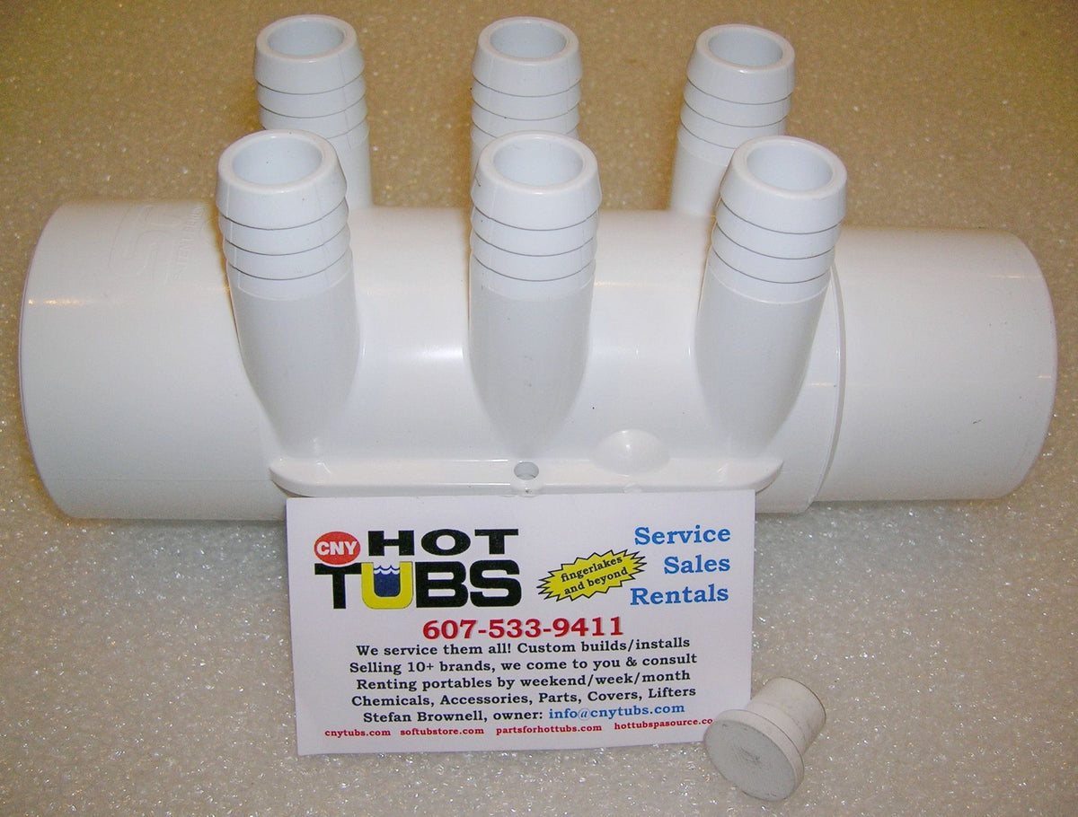 6 Port PVC Jet Distribution Manifold 2 inch – Hot Tub Spa Source