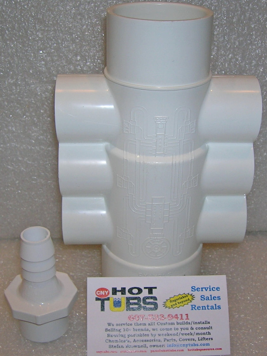 6 Port X 1 inch PVC Manifold – Hot Tub Spa Source
